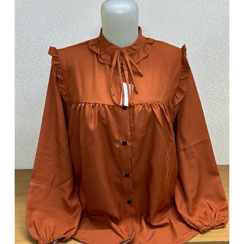 Jual BLOUSE KOREA -BLOUSE SHANGHAI RUMBAI TALI - ATASAN WANITA ...