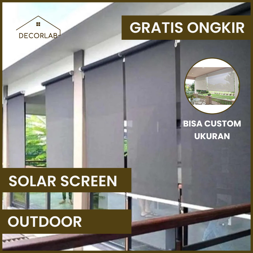 Jual Roller Blind Solar Screen / Sunscreen - Roller Blinds Outdoor - Tirai Gulung Outdoor ...