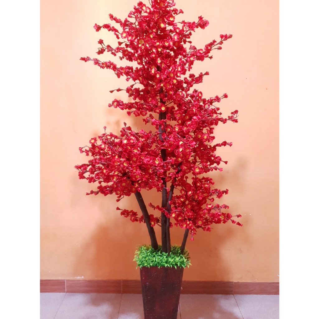 Jual Pohon Hias Sakura Besar 180cm Pink / Merah Artificial Bunga ...