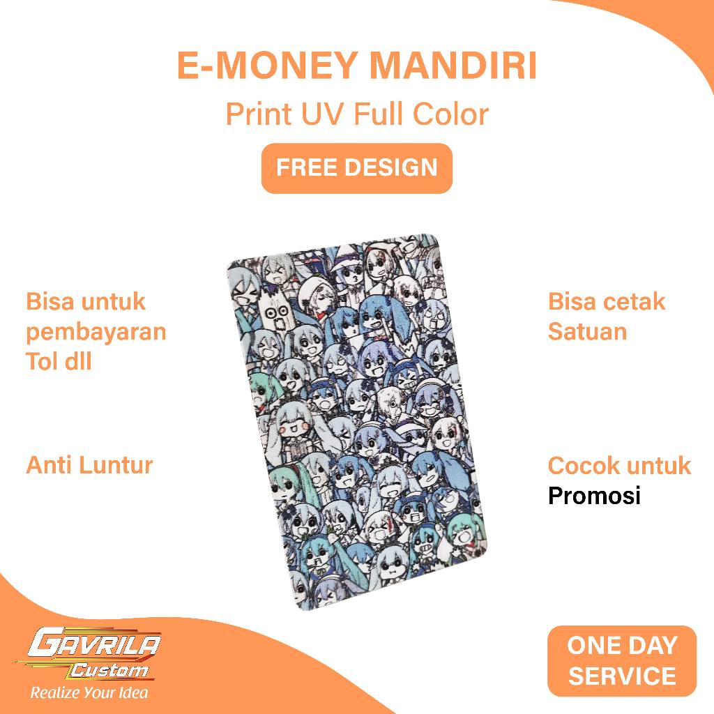 Jual Custom Kartu E Money Mandiri E Toll Saldo 0 2 Sisi Murah Print UV | Shopee Indonesia