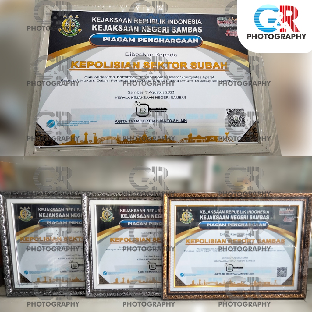 Jual CETAK & BINGKAI SERTIFIKAT, PIAGAM PAKET BINGKAI FOTO ukuran A4 ...