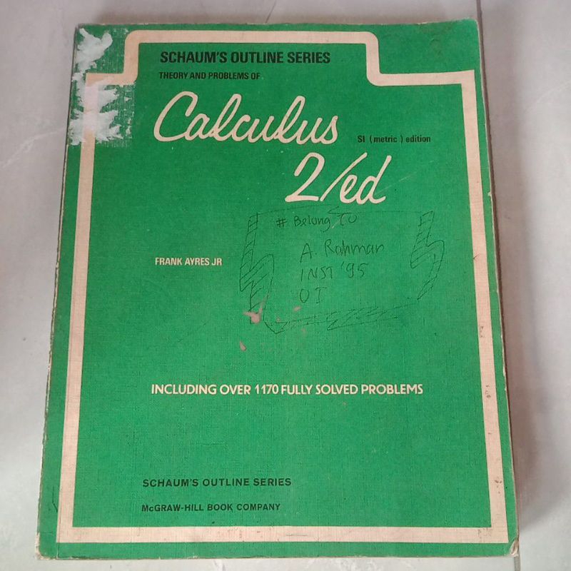 Jual Schaum's Outlines Series Calculus 2/ed ( Original ) - Frank Ayres ...