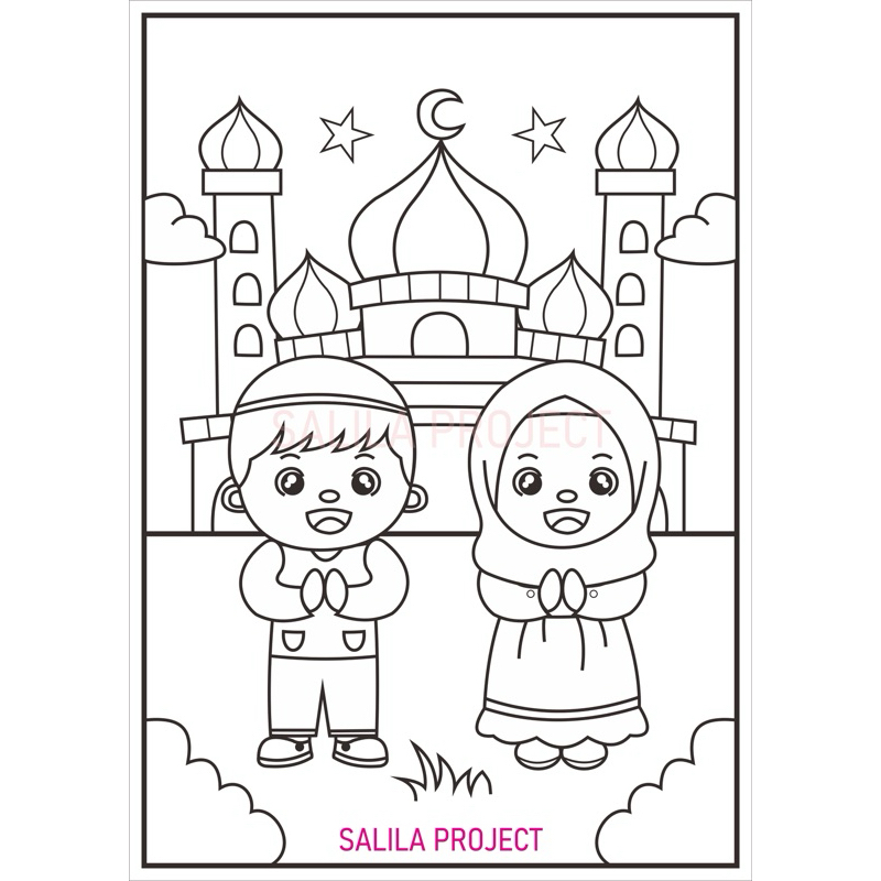 Jual Seri Gambar Mewarnai Anak Tema Ramadhan Uk.A4 HVS 100gsm | Shopee ...