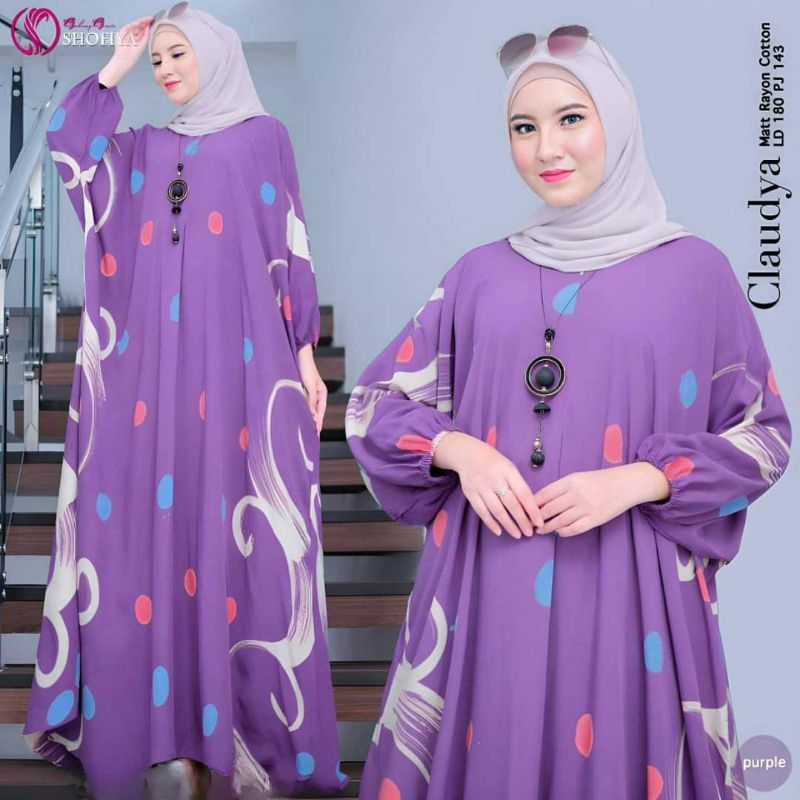 Jual Gamis Kaftan Wanita Claudya Rayon Jumbo Busui Friendly Viral ...