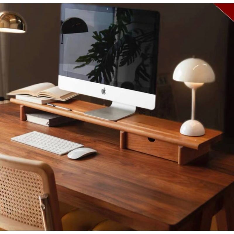 Jual Stand Monitor Kayu Aesthetic LACI KECIL | Desk Monitor Small ...