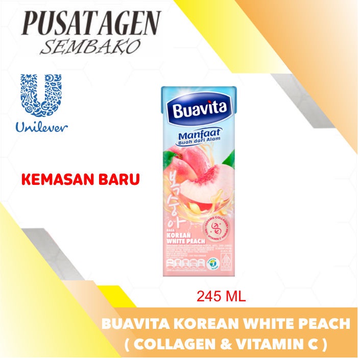 Jual BUAVITA KOREAN WHITE PEACH JUS BUAH COLLAGEN VITAMIN C 245 ML ...