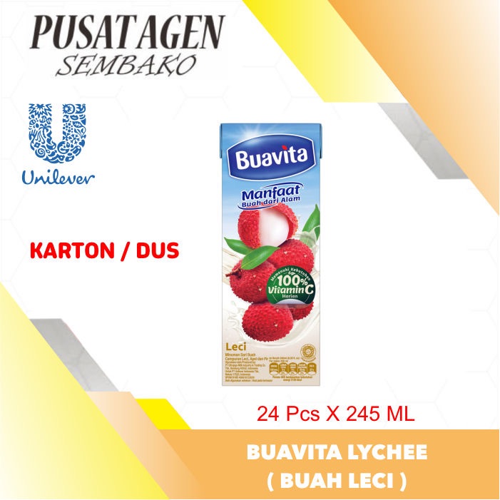 Jual BUAVITA JUICE LYCHEE 245 ML JUS LECI 245ML MINUMAN JUS SARI BUAH SATU KARTON DUS | Shopee ...