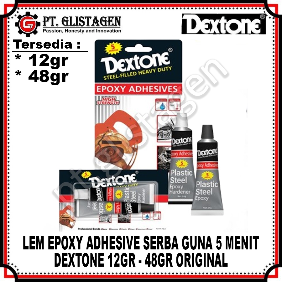 Jual Lem Dextone 5 Menit 12gram 48gram - Plastic Steel - Lem Besi ...