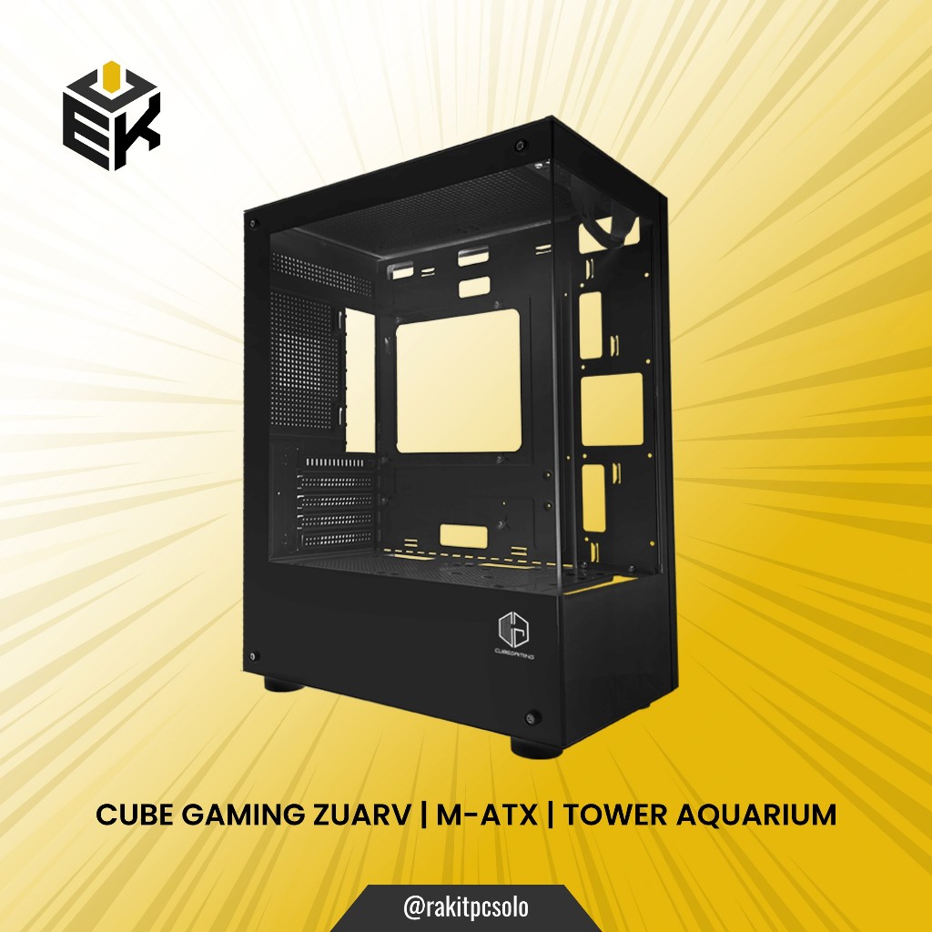 Jual Casing PC CUBE GAMING ZUARV BLACK - mATX Gaming Case - Tempered ...