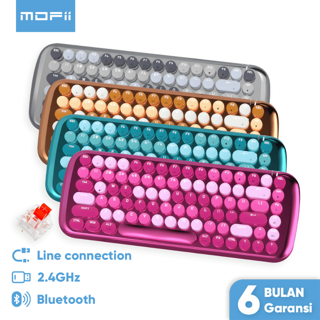 Jual MOFii Mechanical Keyboard Bluetooth Wireless 3 Model RGB Light Red ...