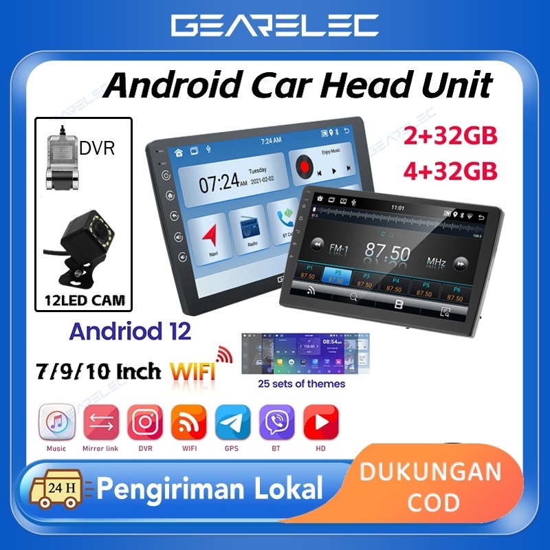 Jual Car Radio Mobil Navigasi 4G + 32G Android 12 Head Unit Android 7/9/10 Inci IPS Lapisan ...
