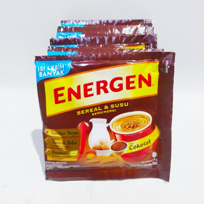 Jual ENERGEN rasa COKLAT 34 g / gram isi 10 sachet Kemasan lebih banyak ...