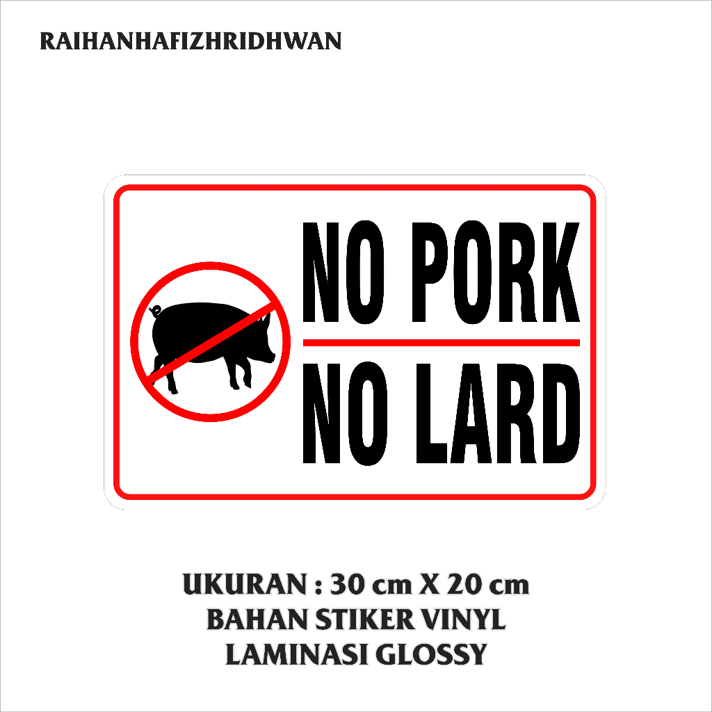 Jual STIKER VINYL NO PORK NO LARD | Shopee Indonesia