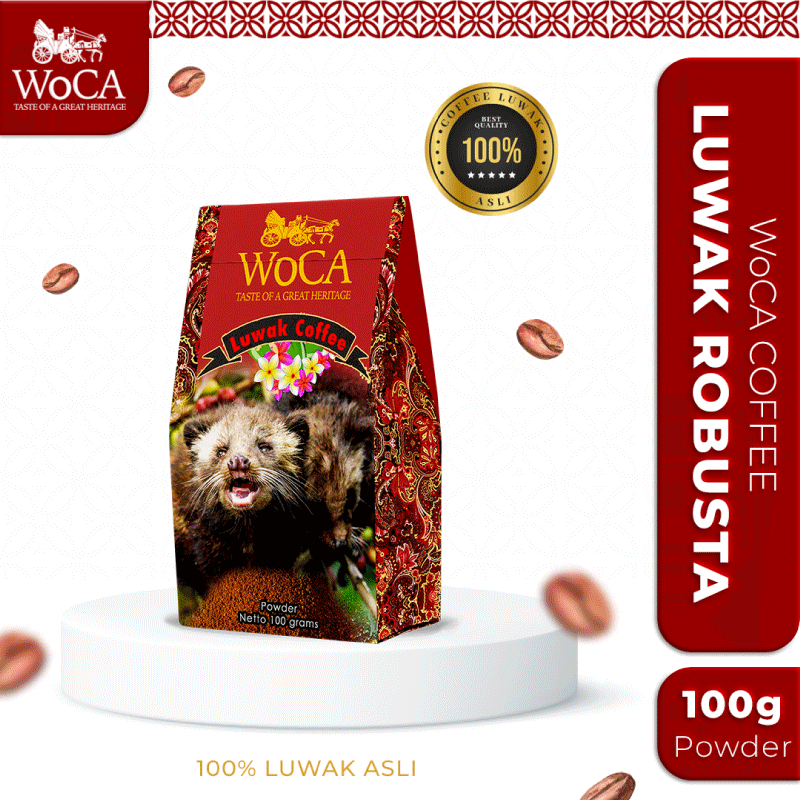 Jual WoCA Kopi Luwak Robusta 100 gram powder | Shopee Indonesia