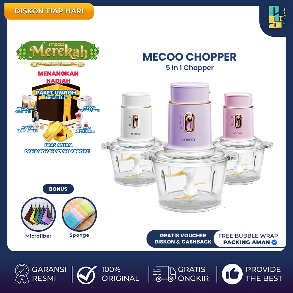 Jual Mecoo Most Aesthetic 5 in 1 Antibacterial Odorless Chopper 250 Low ...