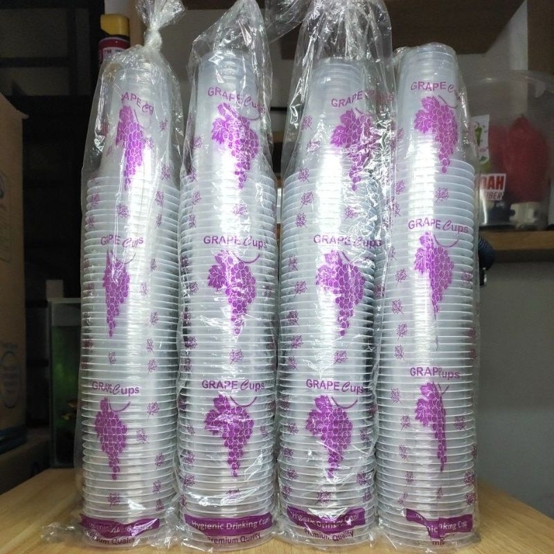 Jual Gelas Plastik / Cup Plastik ANGGUR Kopi 220ml isi 50 pcs | Shopee ...