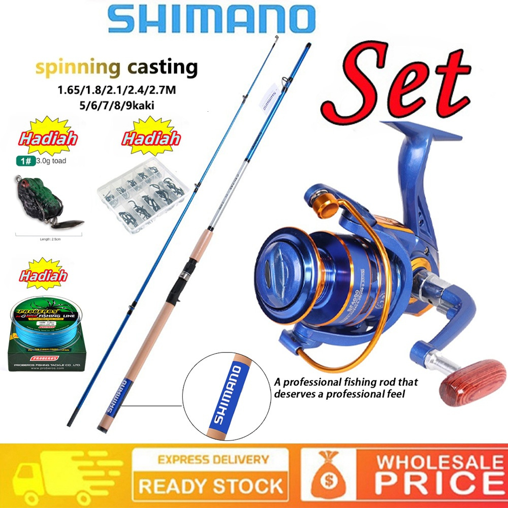 Jual 1.8M Joran Pancing Set 5.2:1 Gear Ratio Reel Pancing Spinning ...