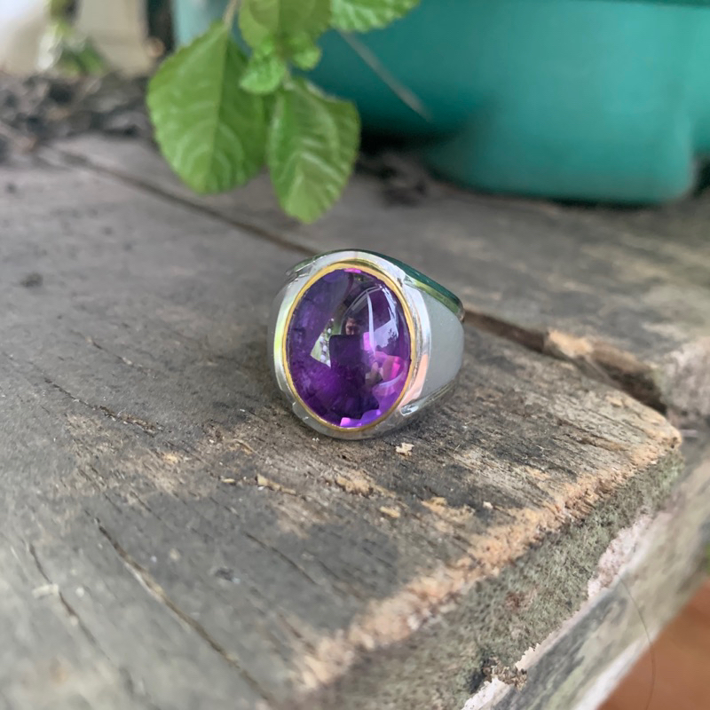 Jual Cincin Batu Natural Kecubung Bungur Tanjung Bintang Ametys Ring ...