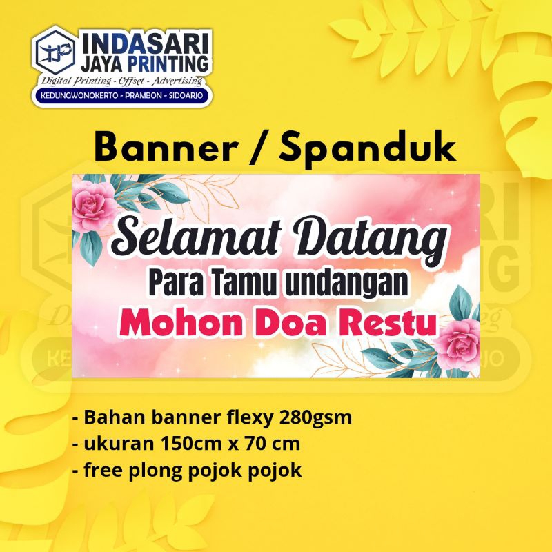 Jual Banner / Spanduk selamat datang Para Tamu mohon doa restu | Shopee Indonesia