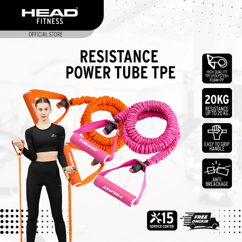 Jual Fitness Gym Band HEAD Power Resistance Tube TPE 20 kg Orange ...
