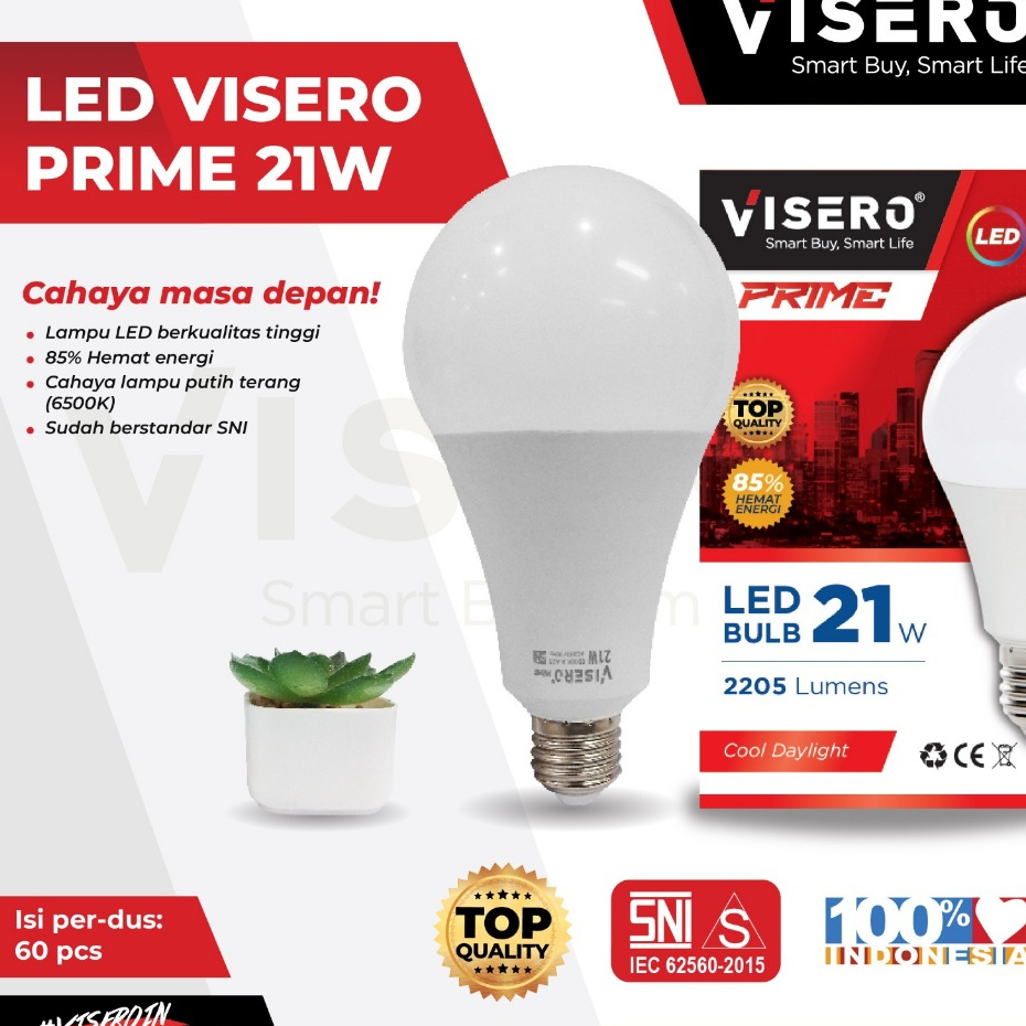 Jual PRIME LEBIH TERANG Lampu Led Bulb Bohlam 21 watt VISERO | Shopee Indonesia