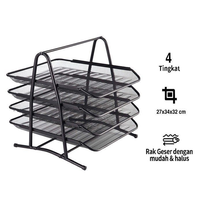 Jual RAK DOKUMEN KERTAS 4 SUSUN / TEMPAT FILE DOKUMEN / LETTER TRAY ...