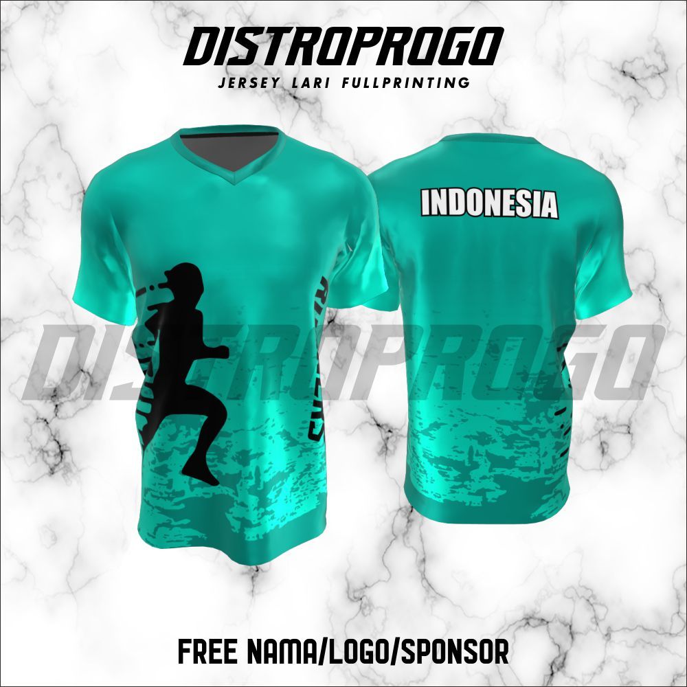 Jual Jersey Kaos Baju Olahraga Lari Hijau Tosca 01 - Custom Fullprint ...