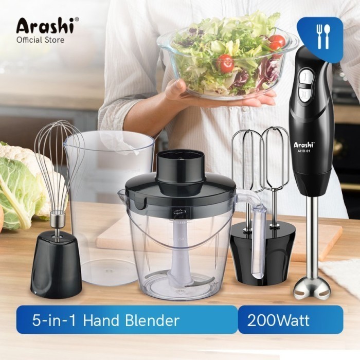 Jual Hand Blender Arashi AHB 01 5in1 Blender Tangan Mixer Chopper ...