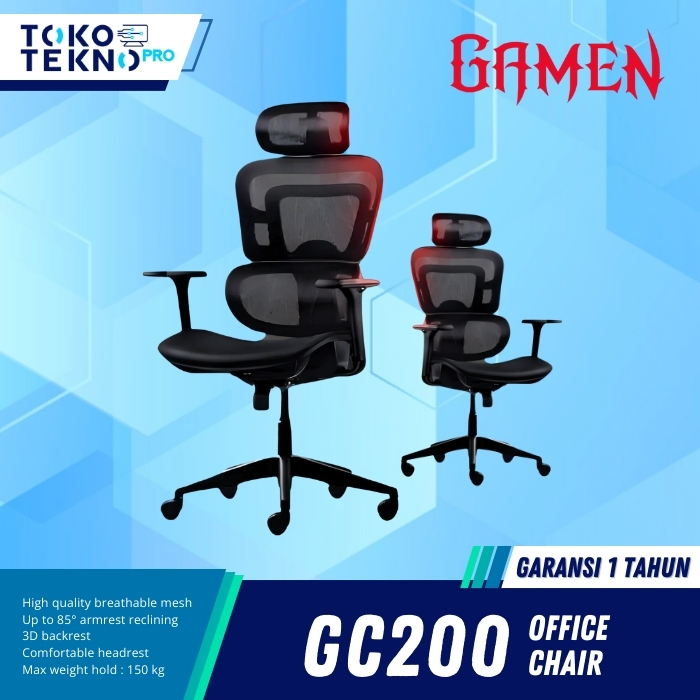 Jual Gamen GC200 / GC-200 Office Chair Ergonomic Premium Quality ...
