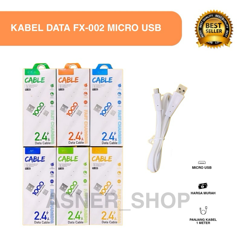 Jual Kabel Data 2.4A FX-002 usb Micro cable Merek All tipe | Shopee ...