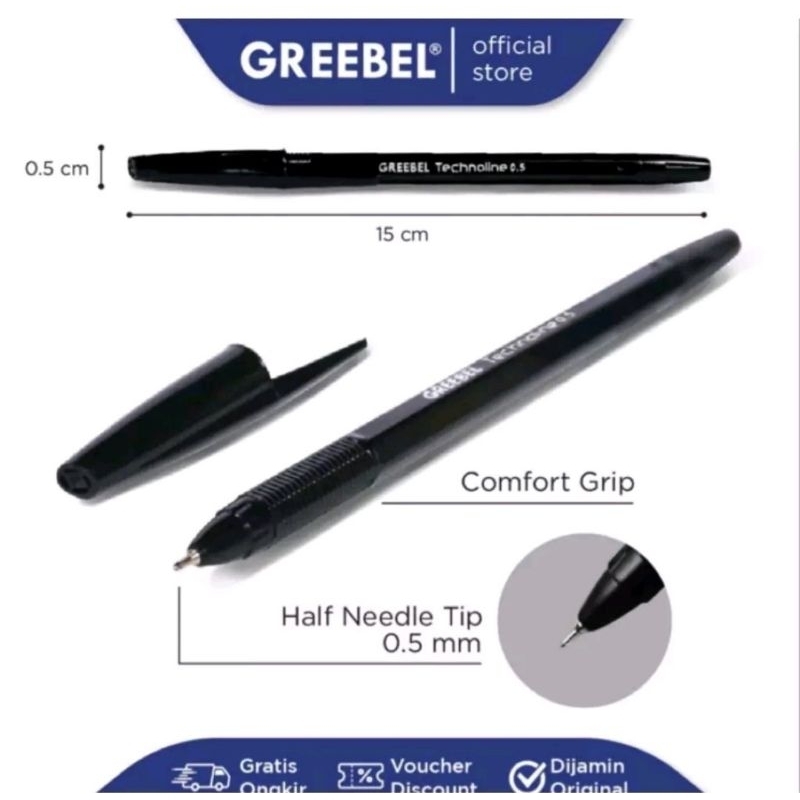 Jual PULPEN GREEBEL TECHNOLINE 0.5 / PULPEN GREEBEL 0,5 (1 PACK ...
