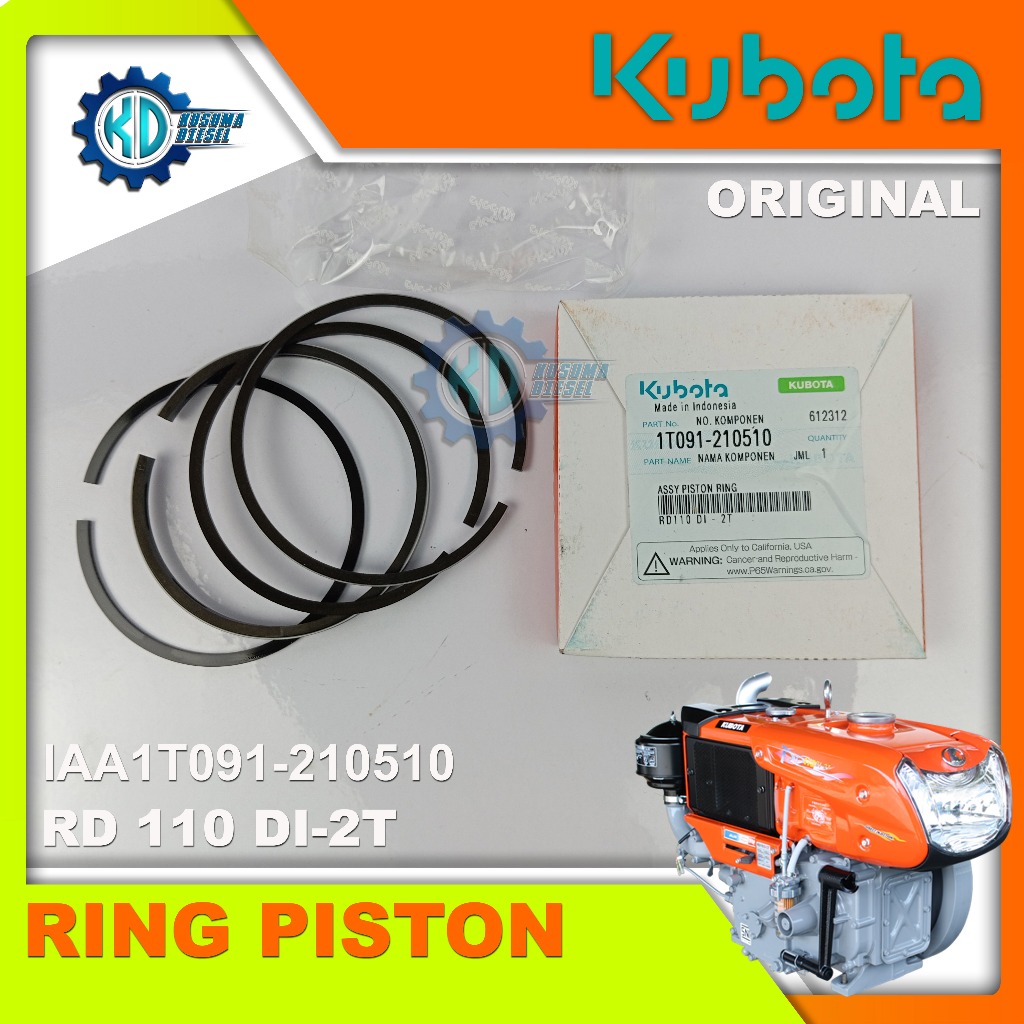 Jual RING PISTON RD 110 DI-2T - 11PK - SPAREPART KUBOTA ORIGINAL ...