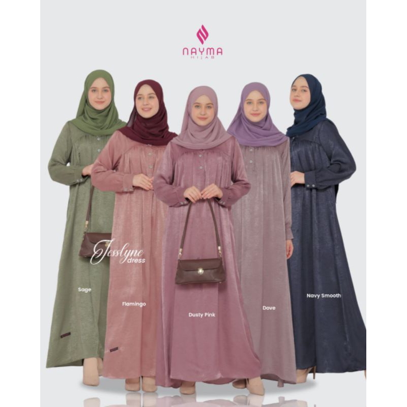Jual JESSLYNE GAMIS TERBARU BAHAN SANTORINI SILK BY NAYMA HIJAB(hanya ...