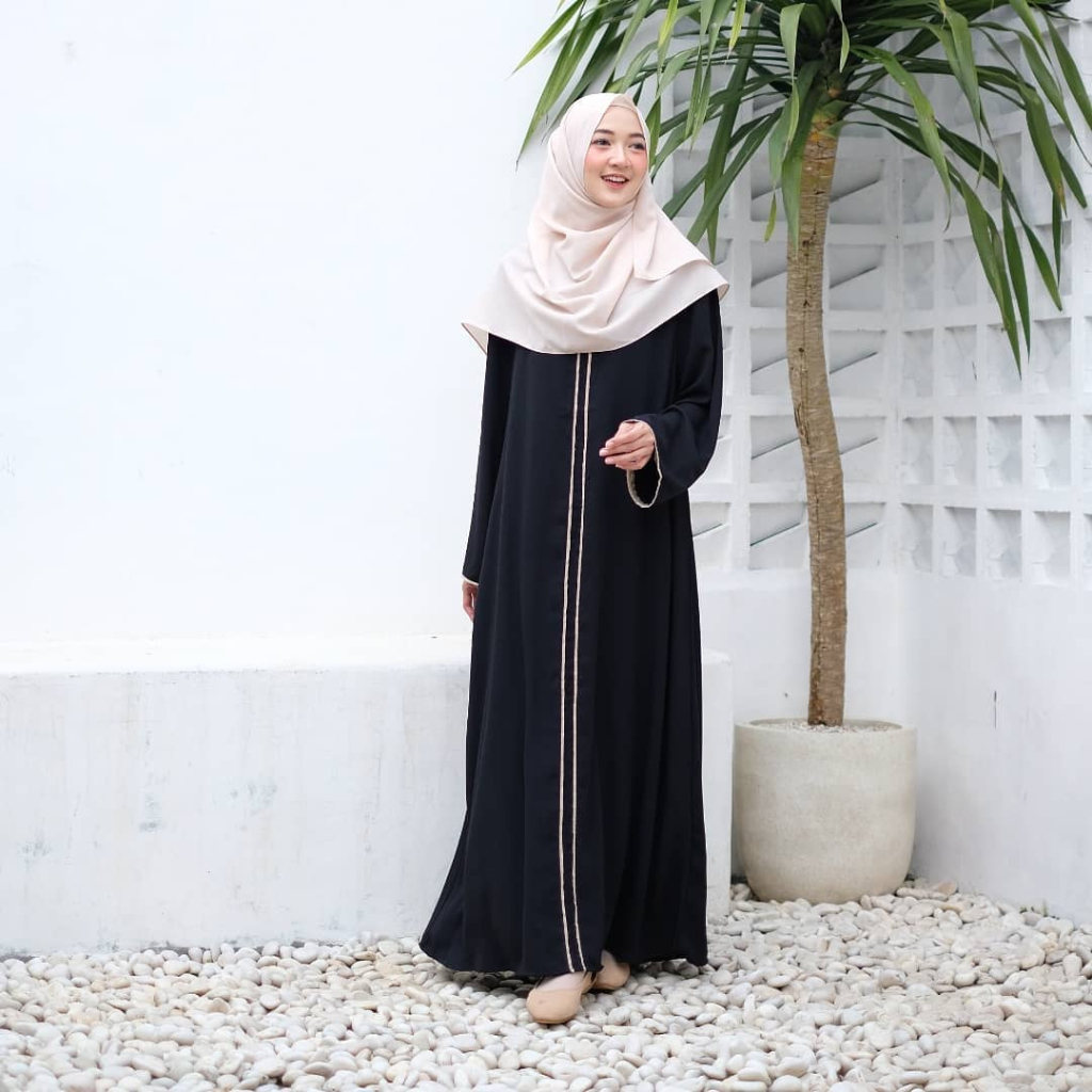 Jual Abaya asmah list putih terbaru ibu dan anak | Shopee Indonesia
