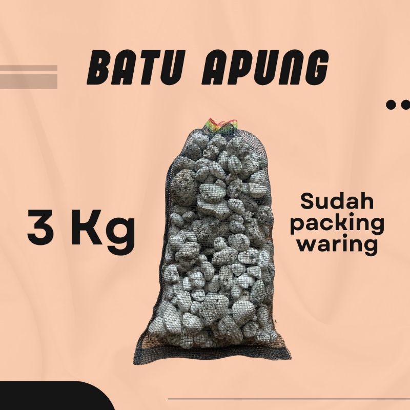 Jual batu apung/pumice/sudah packing waring berat 3 kg | Shopee Indonesia
