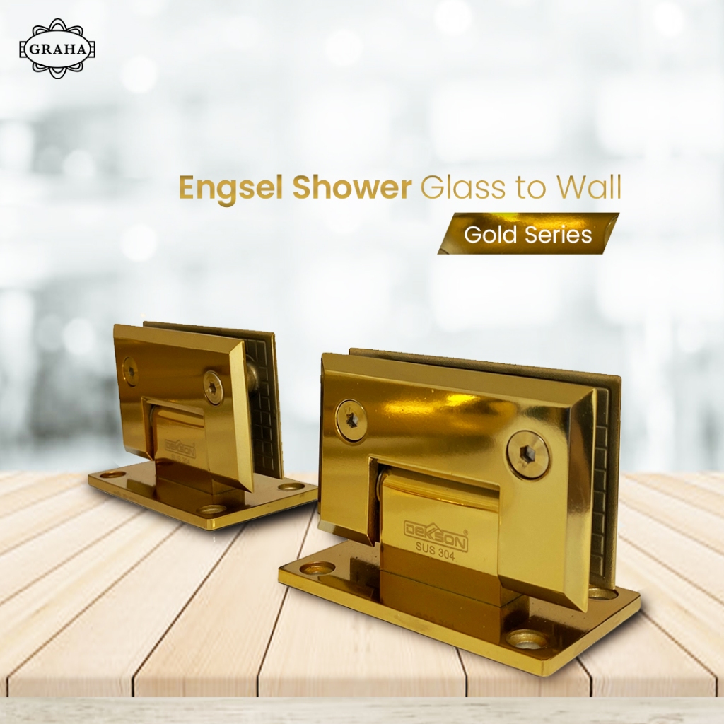 Jual Engsel Pintu Kaca Shower Hinge Dekkson Glass to Wall Gold / Rose ...