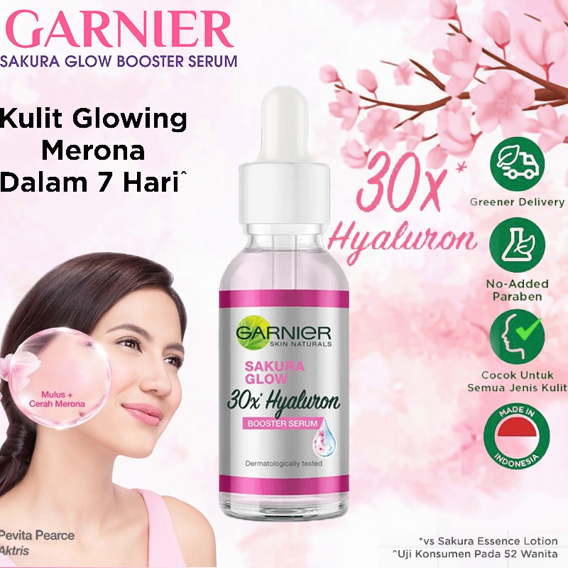 Jual Garnier Booster Serum Sakura Glow 30x Hyaluron Booster Serum 30ml / Garnier Sakura White ...