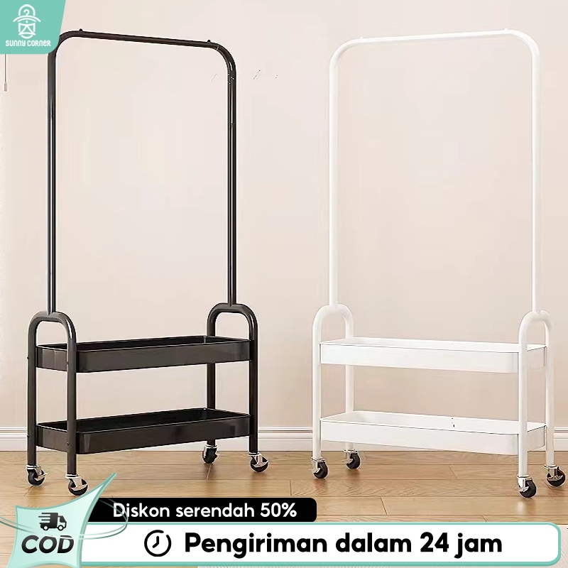 Jual Rak Gantungan Baju Celana Sepatu Estetik Rak Baju Gantung Roda ...