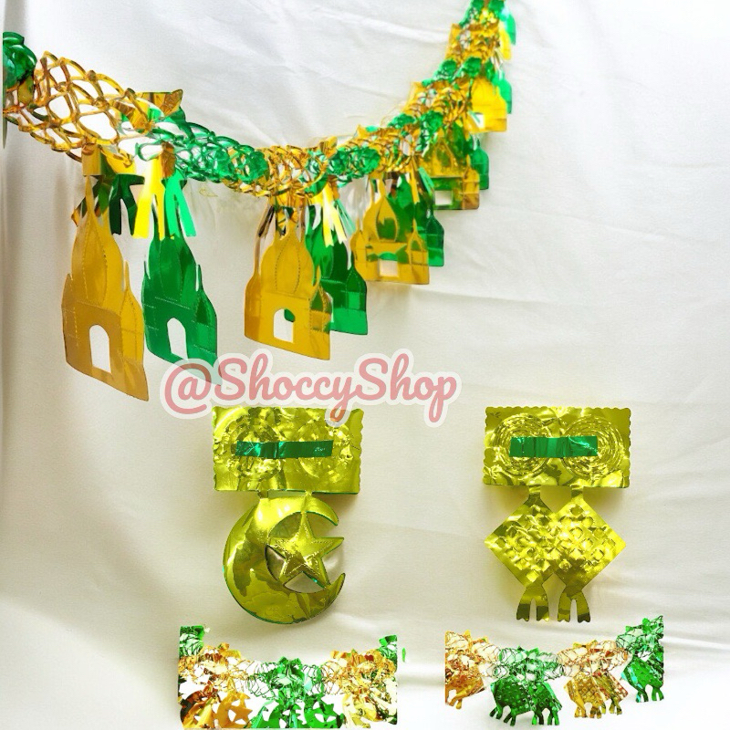 Jual Hiasan Gantung Lebaran / Garland 3D Ornament / Hiasan Idul Fitri ...