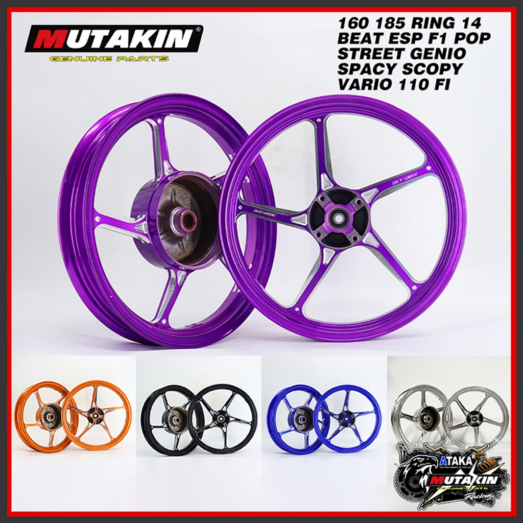 Jual mutakin CNC AK55 VELG ring 14 160 185 scoopy Vario 110 beat Esp F1 ...