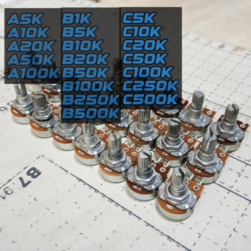 Jual Potensio Mono A-Plus A5K A10 A20K A50K A100K B1K B5K B10K B20K ...