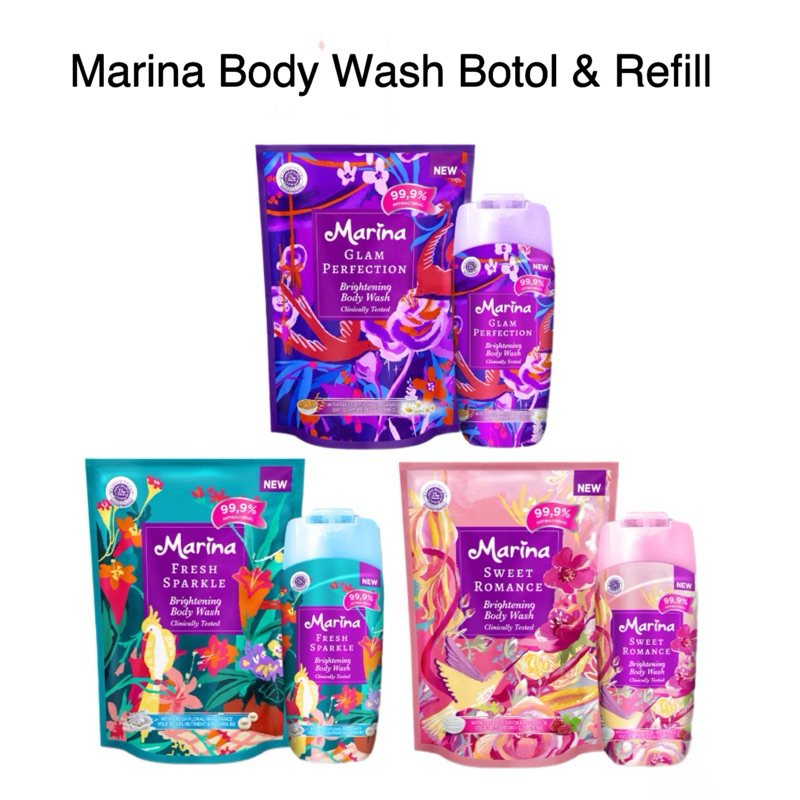 Jual MARINA BODY WASH BOTOL 95ML - REFILL 430ML - REFILL 55ML | Shopee Indonesia