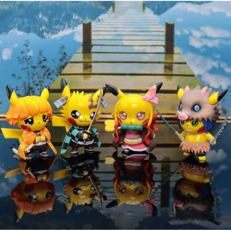 Jual Figure Pokemon Pikachu Demon Slayer Kimetsu No Yaiba untuk topping ...