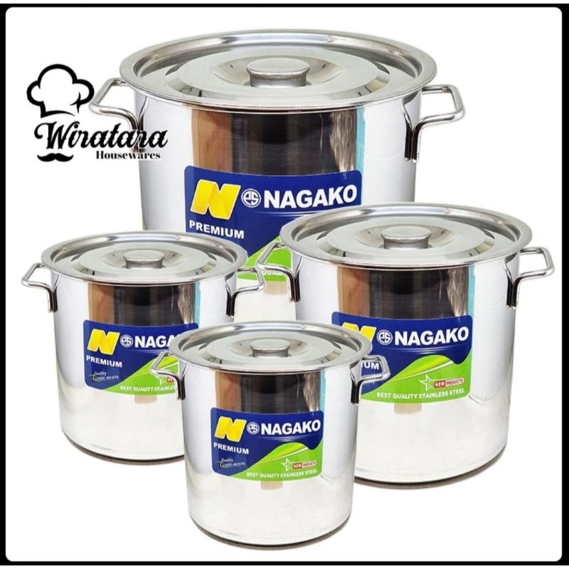 Jual Stock Pot Nagako Stainless Stell 50 Liter - 40 Cm / Dandang Masak Air Stainless Tebal 35 Cm ...