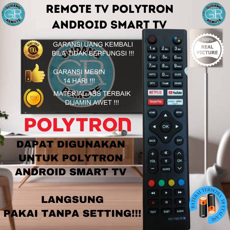 Jual Remot Remote Tv Polytron LCD LED Android SmartTV | Shopee Indonesia