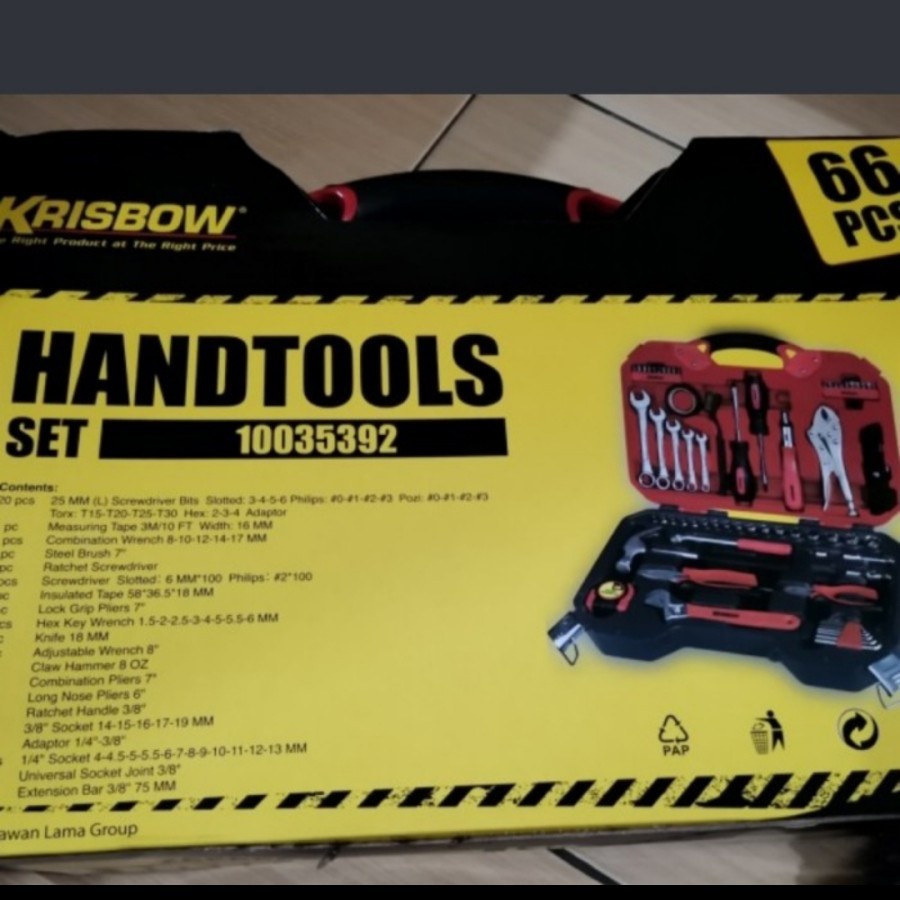Jual Toolkits/Tool Kit 66 Pcs/ Kotak Perkakas Krisbow Handtools 10035392 | Shopee Indonesia