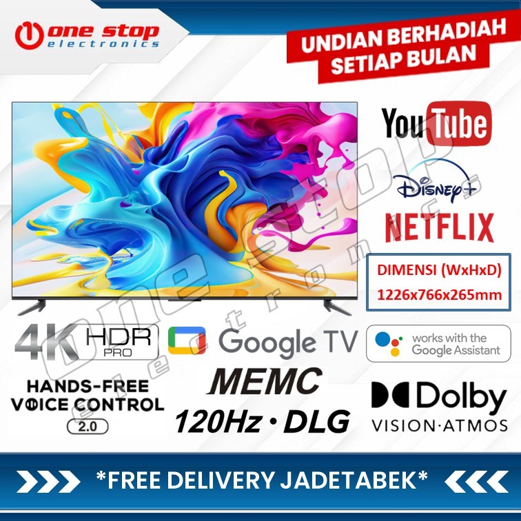 Jual TCL 55C645 QLED 4K UHD Smart Google TV w/ Dolby Vision & Atmos 55 Inch | Shopee Indonesia