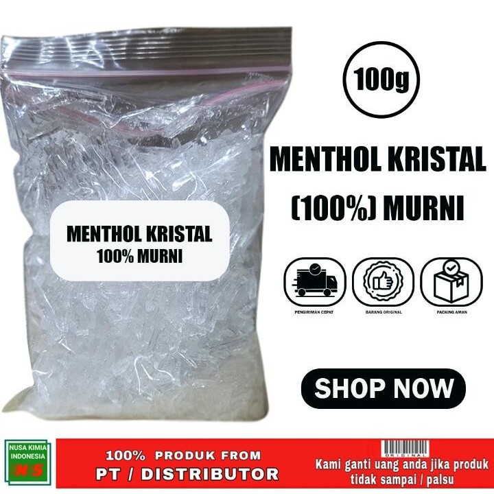 Jual Mentol Kristal 100 gram/ Menthol Crystal ( Food Grade ) | Shopee ...