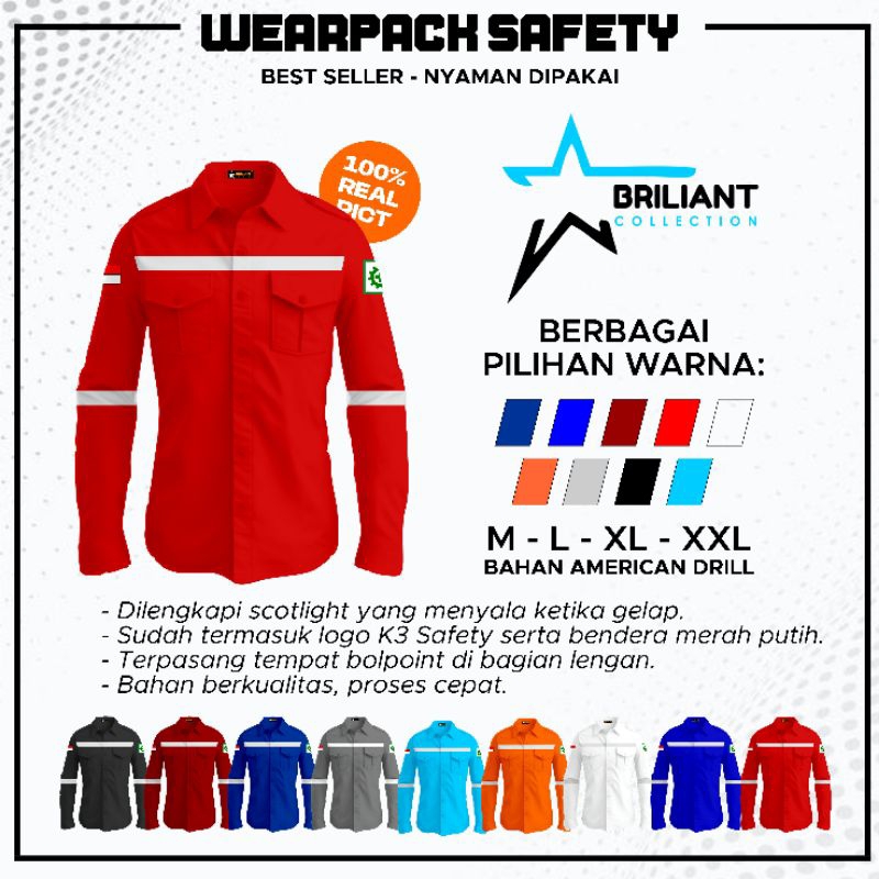 Jual baju kerja wearpack safety / kemeja proyek / seragam kerja pdh ...