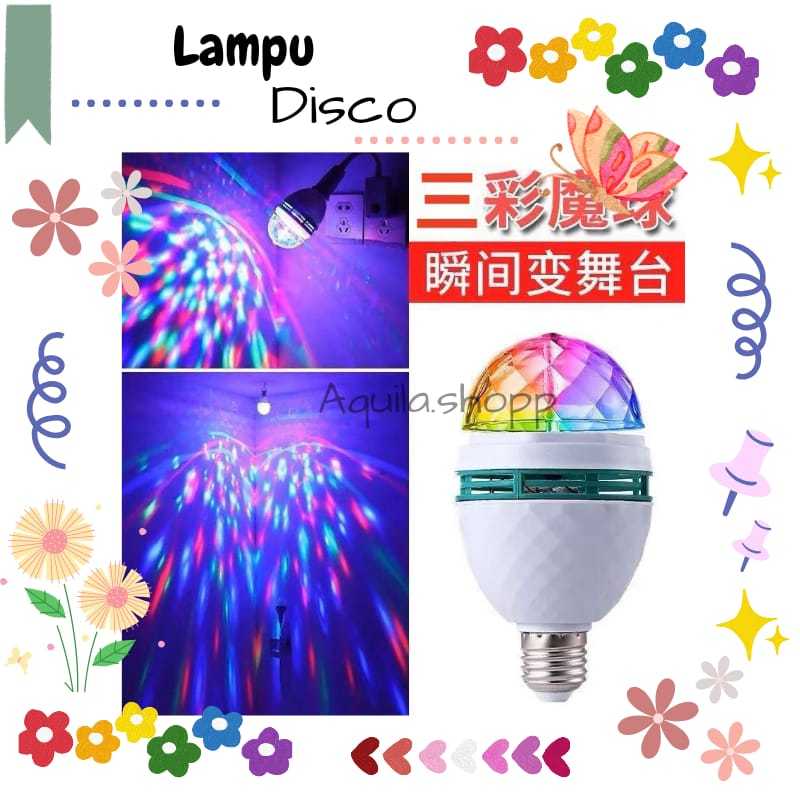 Jual LAMPU DISCO FULL WARNA LED PUTAR COLOUR RAINBOW RGB / LAMPU PESTA ...